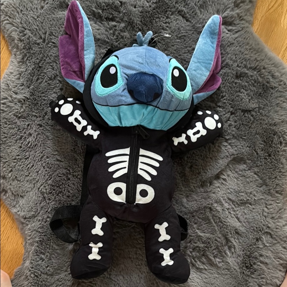 Disney Stitch Skeleton Backpack - Black, Blue, And Pu… - Gem